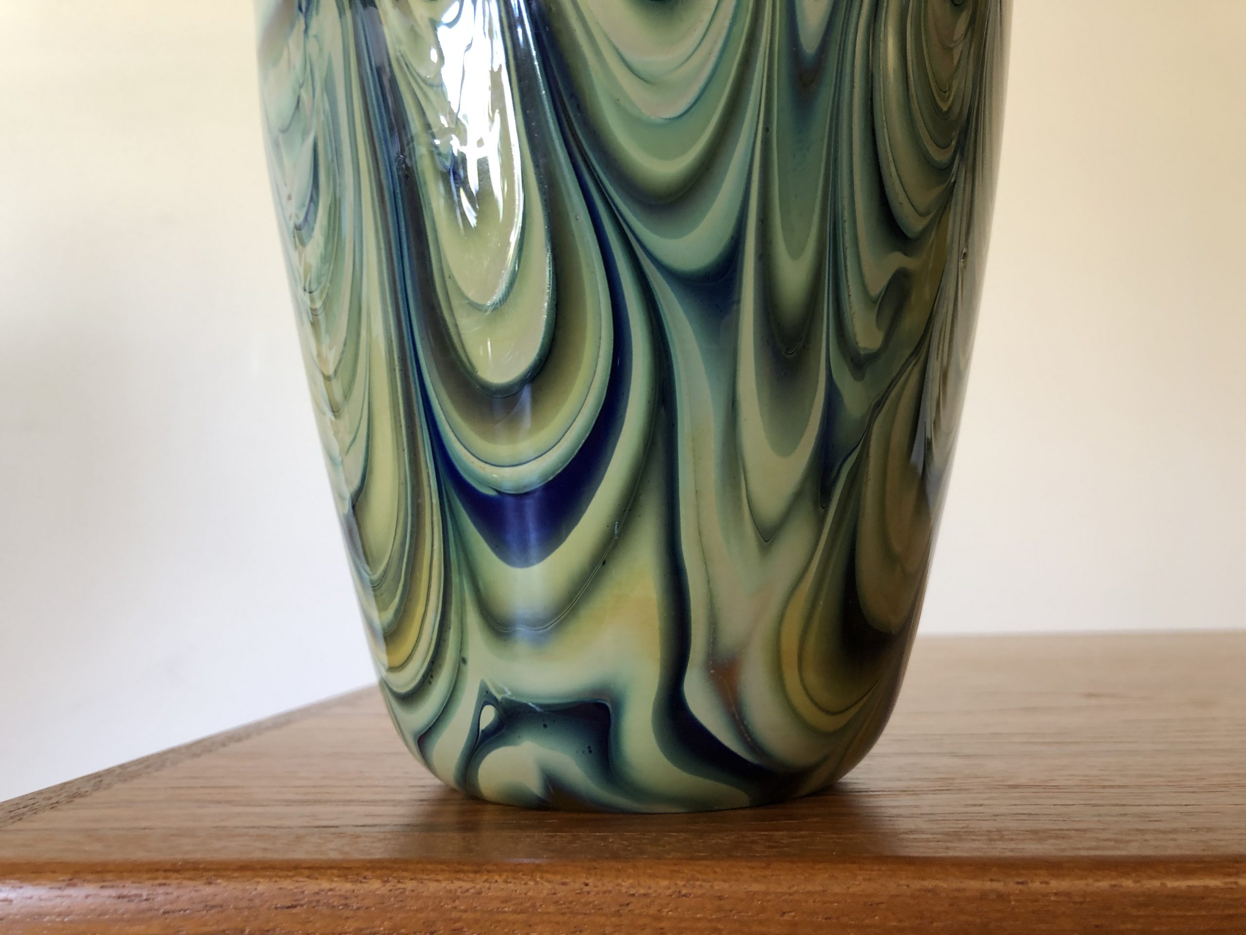 SOLD - Thomas Stempel Hand Blown Art Glass Vase - Modern to Vintage