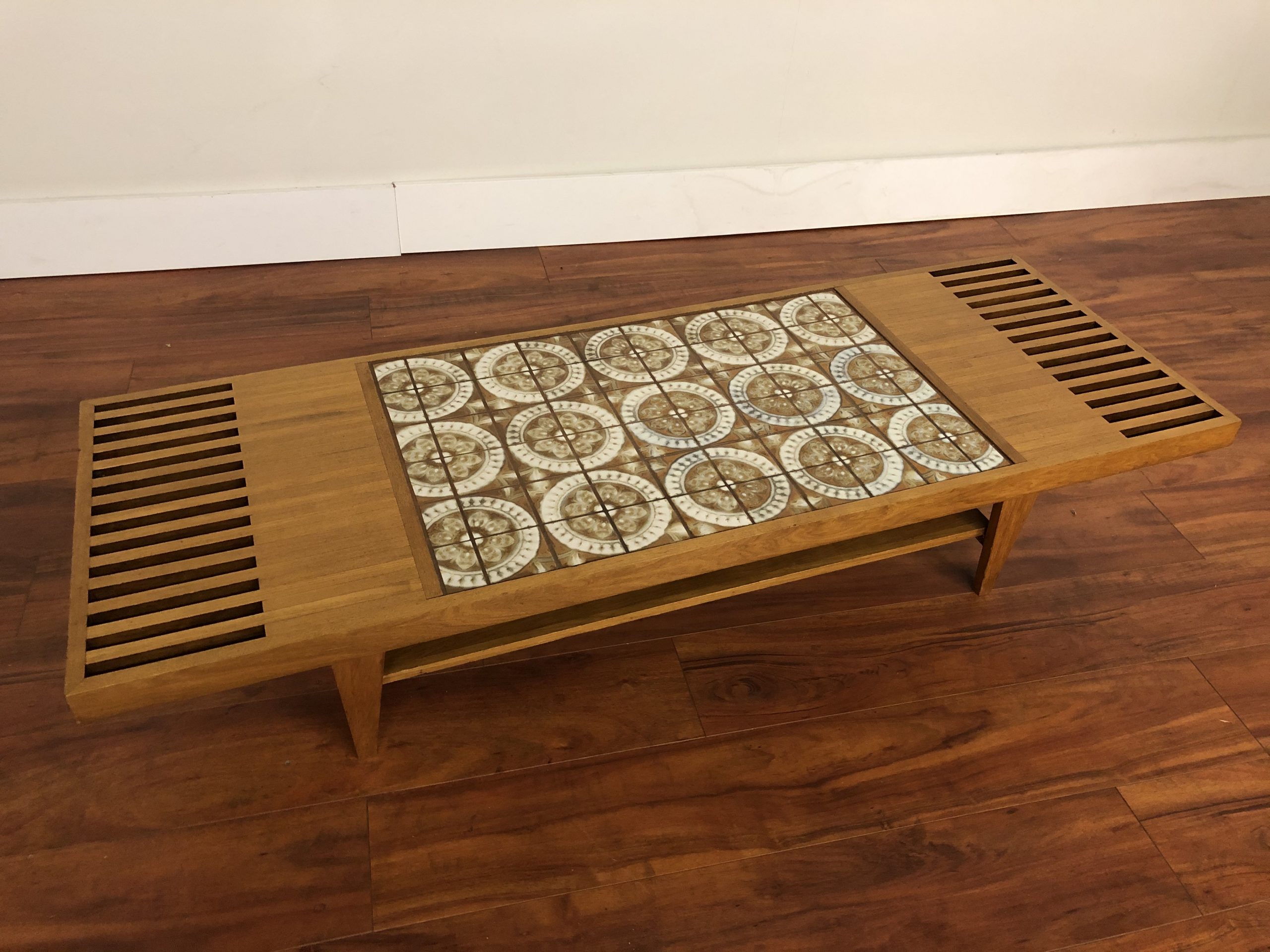 SOLD - Custom Tile Top Coffee Table - Modern to Vintage