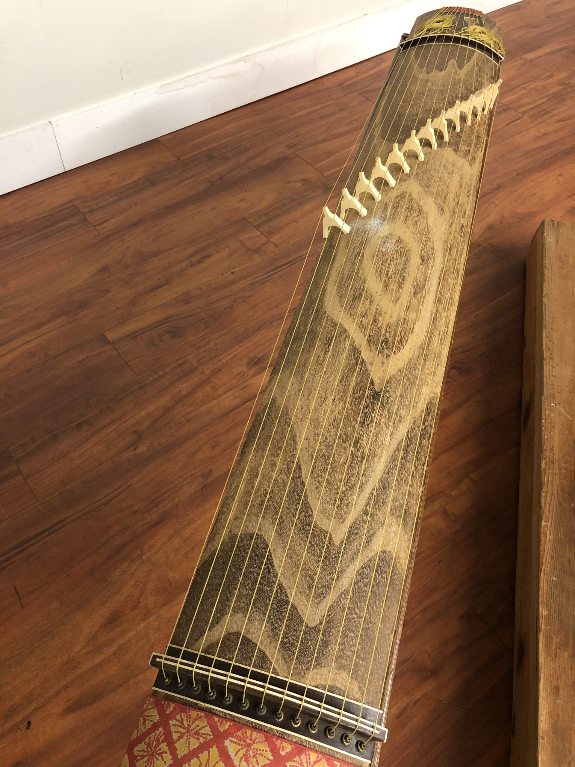 SOLD - Vintage Japanese Koto With Stand & Storage Box - Modern to Vintage