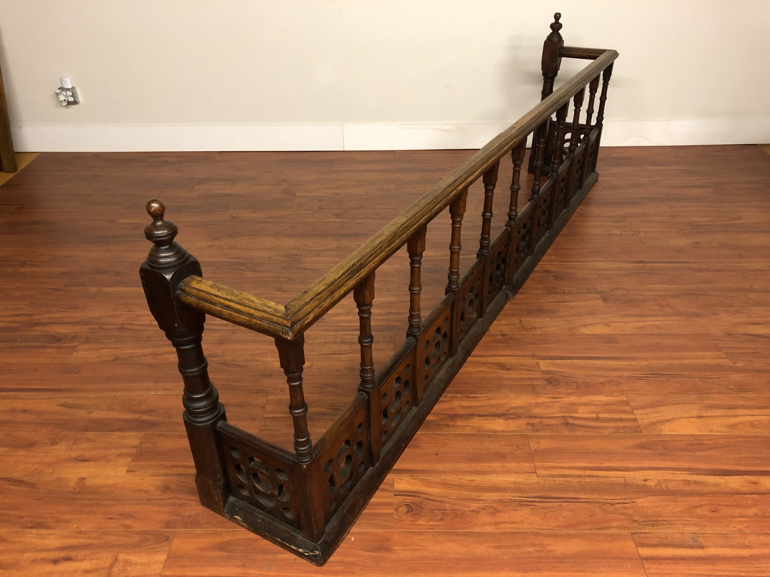 SOLD - Antique English Free Standing Wooden Balustrade - Modern to Vintage