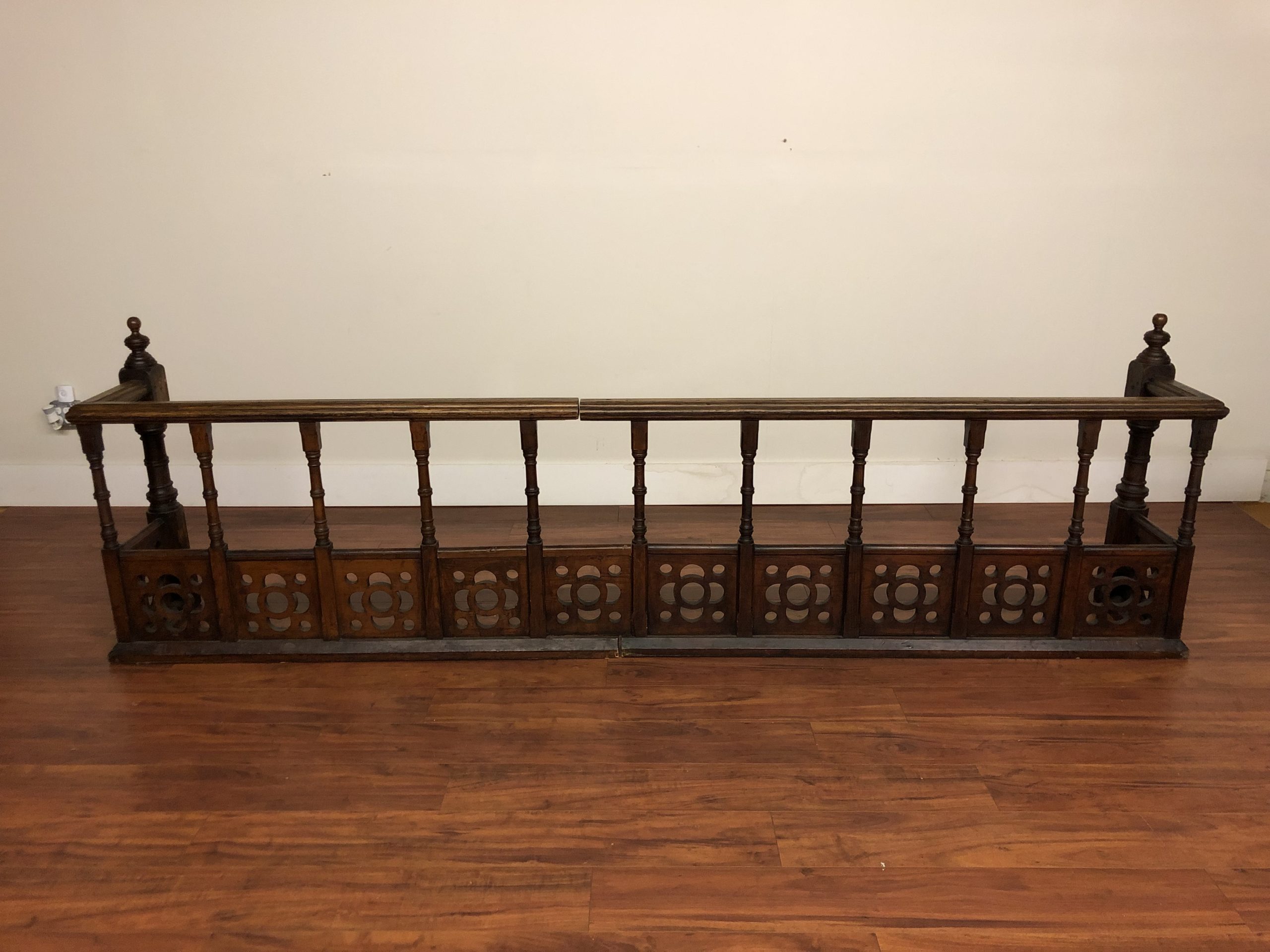 SOLD - Antique English Free Standing Wooden Balustrade - Modern to Vintage