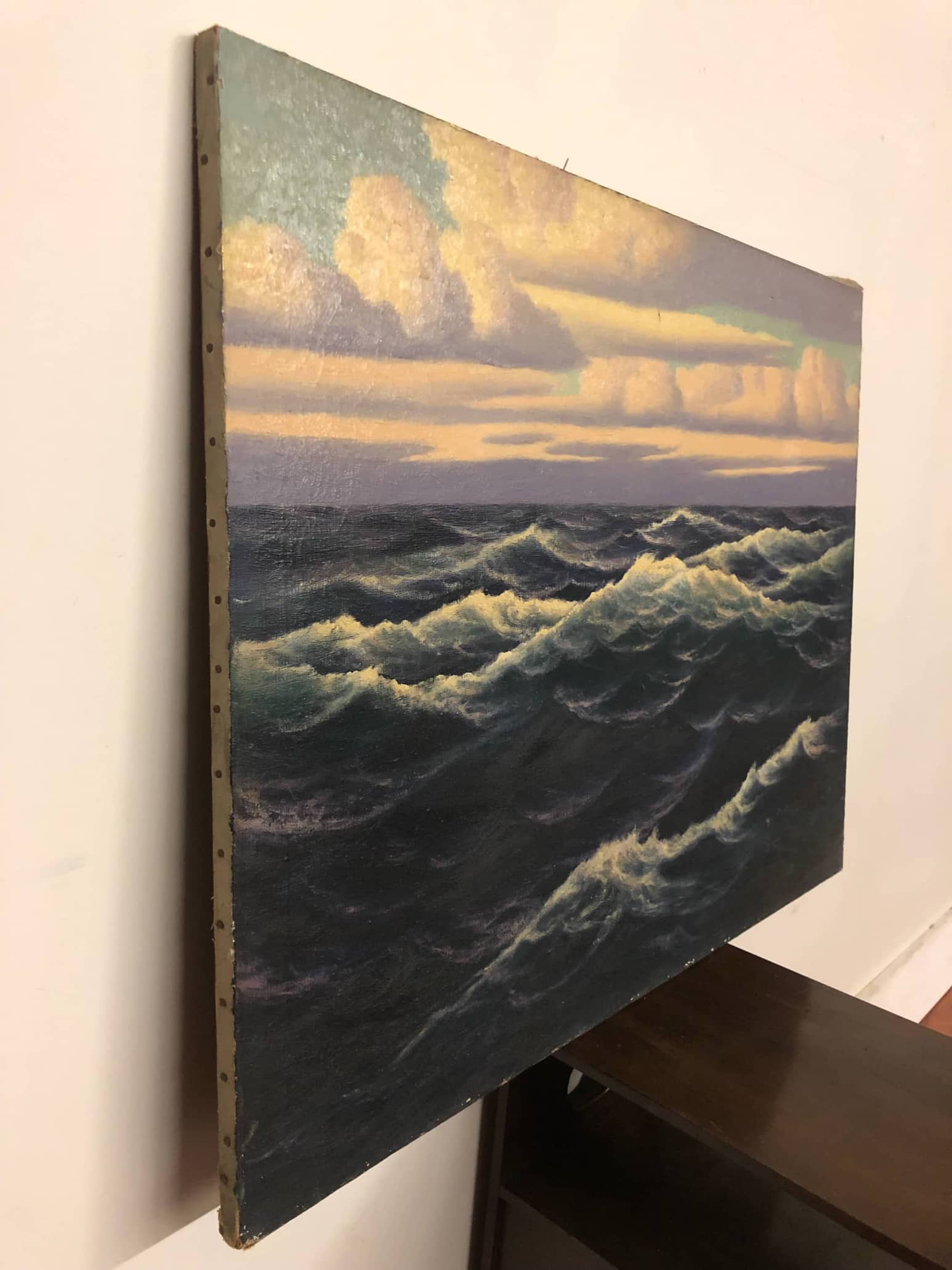 SOLD - Richard Kruger Seascape Oil on Canvas - Modern to Vintage