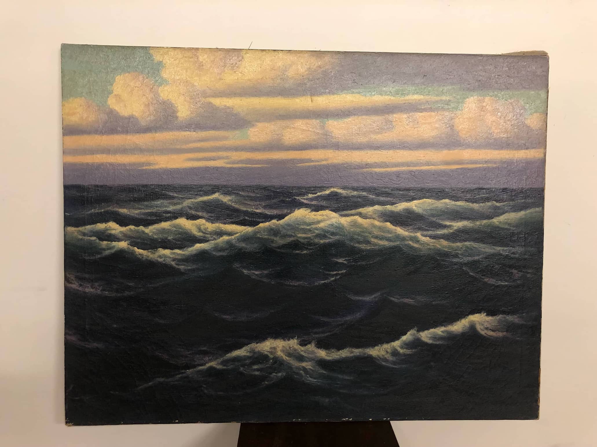 SOLD - Richard Kruger Seascape Oil on Canvas - Modern to Vintage